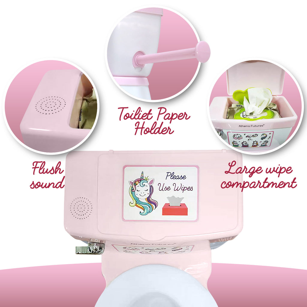 Potty Toilet Training Seat - Unicorn Design-Realistic Urinal with Flus ...