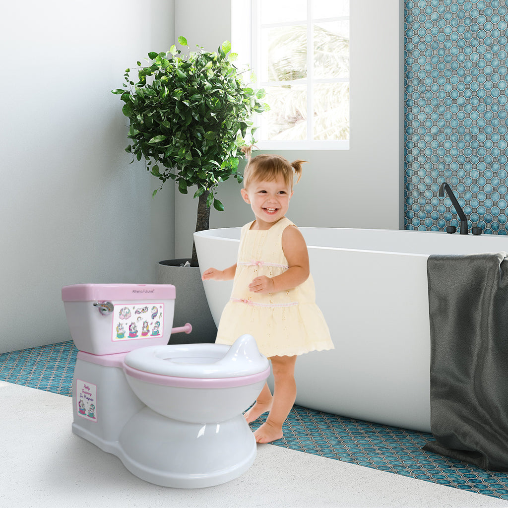 Potty Toilet Training Seat - Unicorn Design-Realistic Urinal with Flus ...